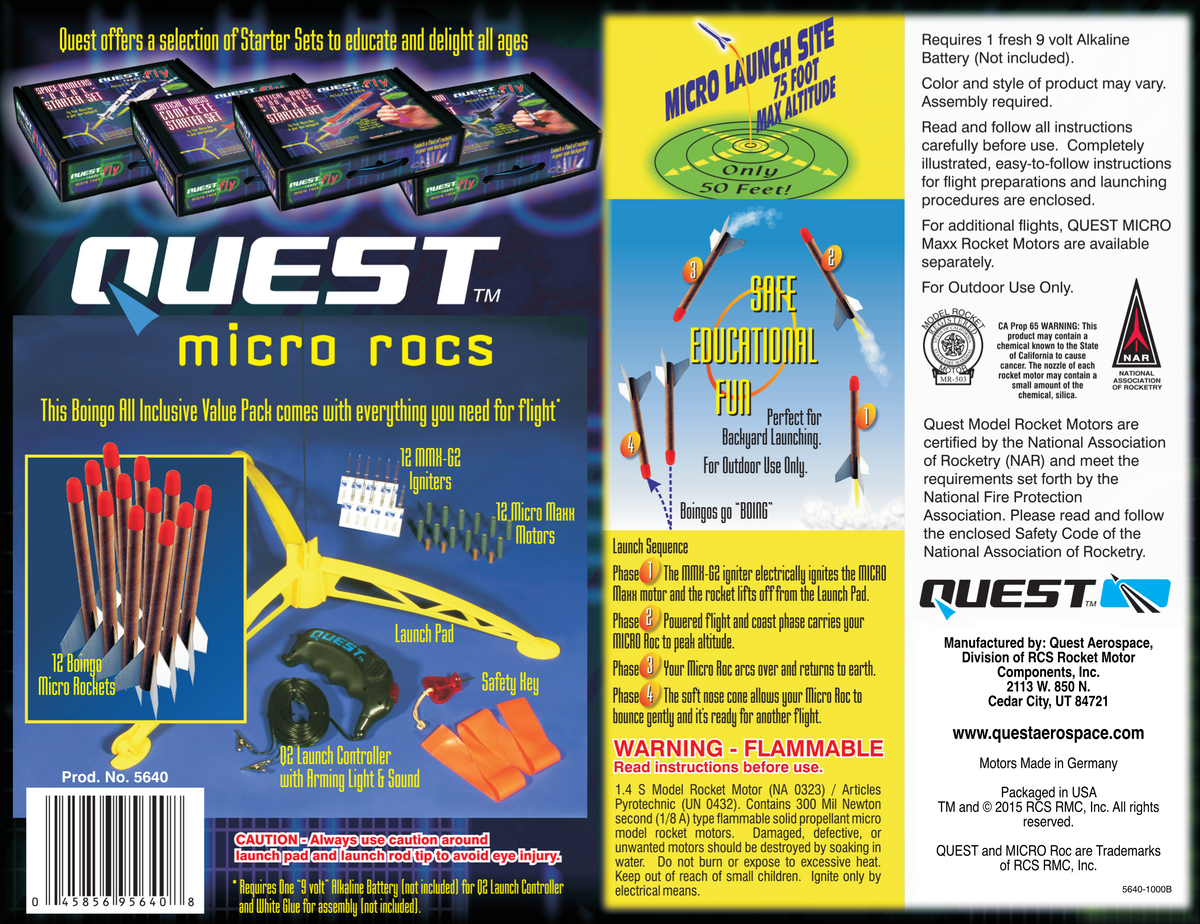 Quest Micro Maxx™ Boingo All-Inclusive Classroom Rockets Value 12-Pack ...